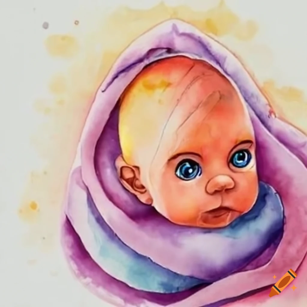 Baby wrapped in a blanket on Craiyon