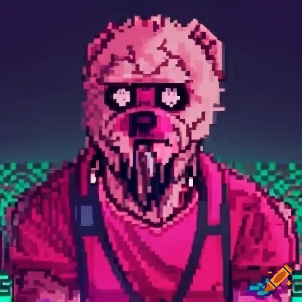 Character avatar from hotline miami game on Craiyon