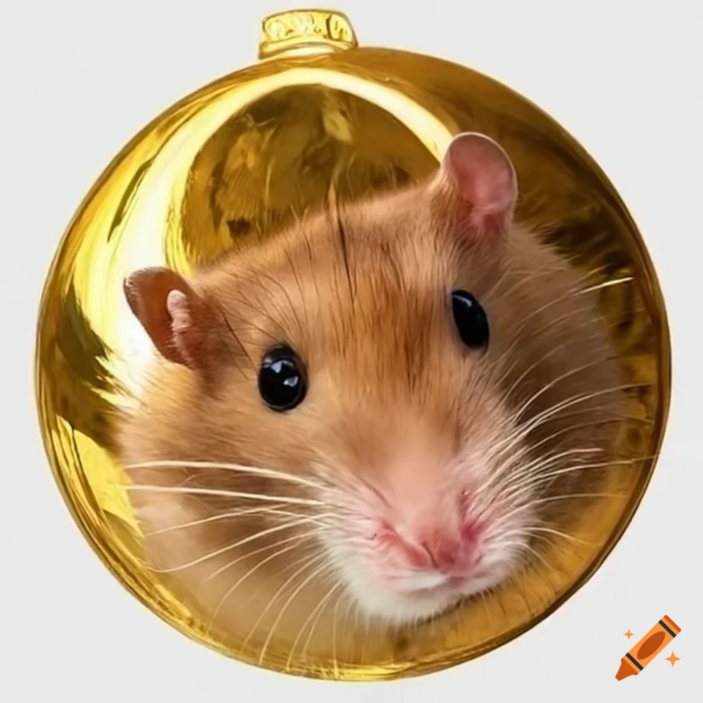 Majestic golden orb with many happy cute pet rats on Craiyon