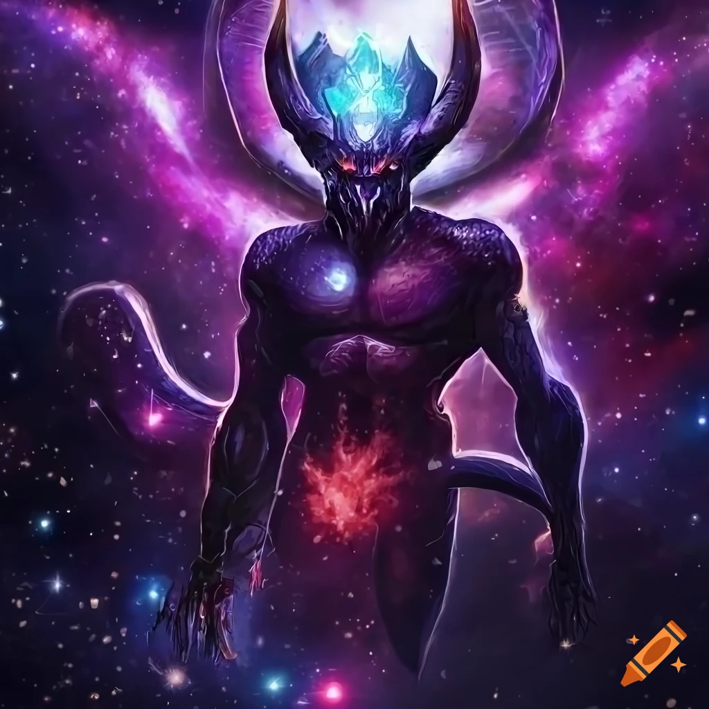 Detailed demon devil space galaxy background in 4k hd on Craiyon