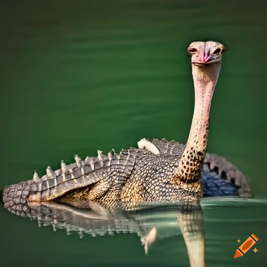 Hybrid of a crocodile and an ostrich on Craiyon
