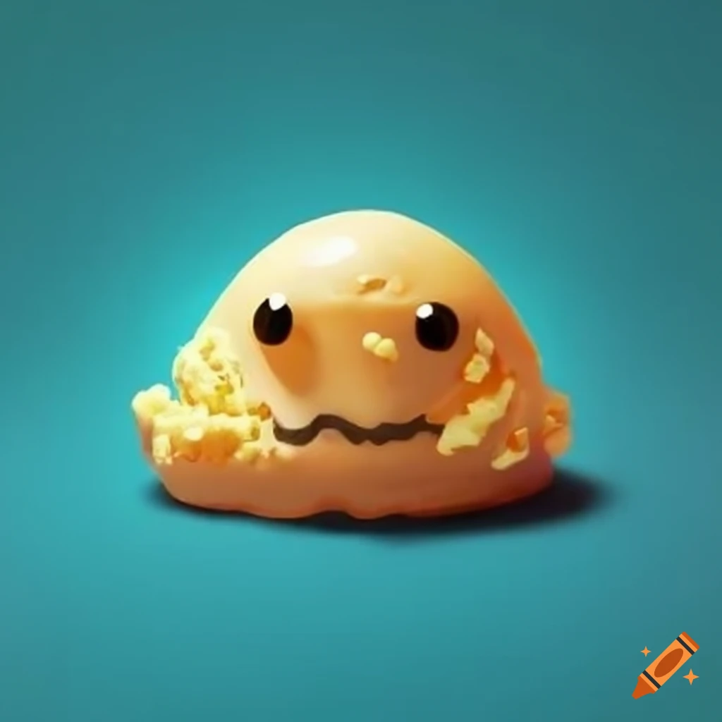 Blobby slime and scrambled-egg based alchemical familiar on Craiyon