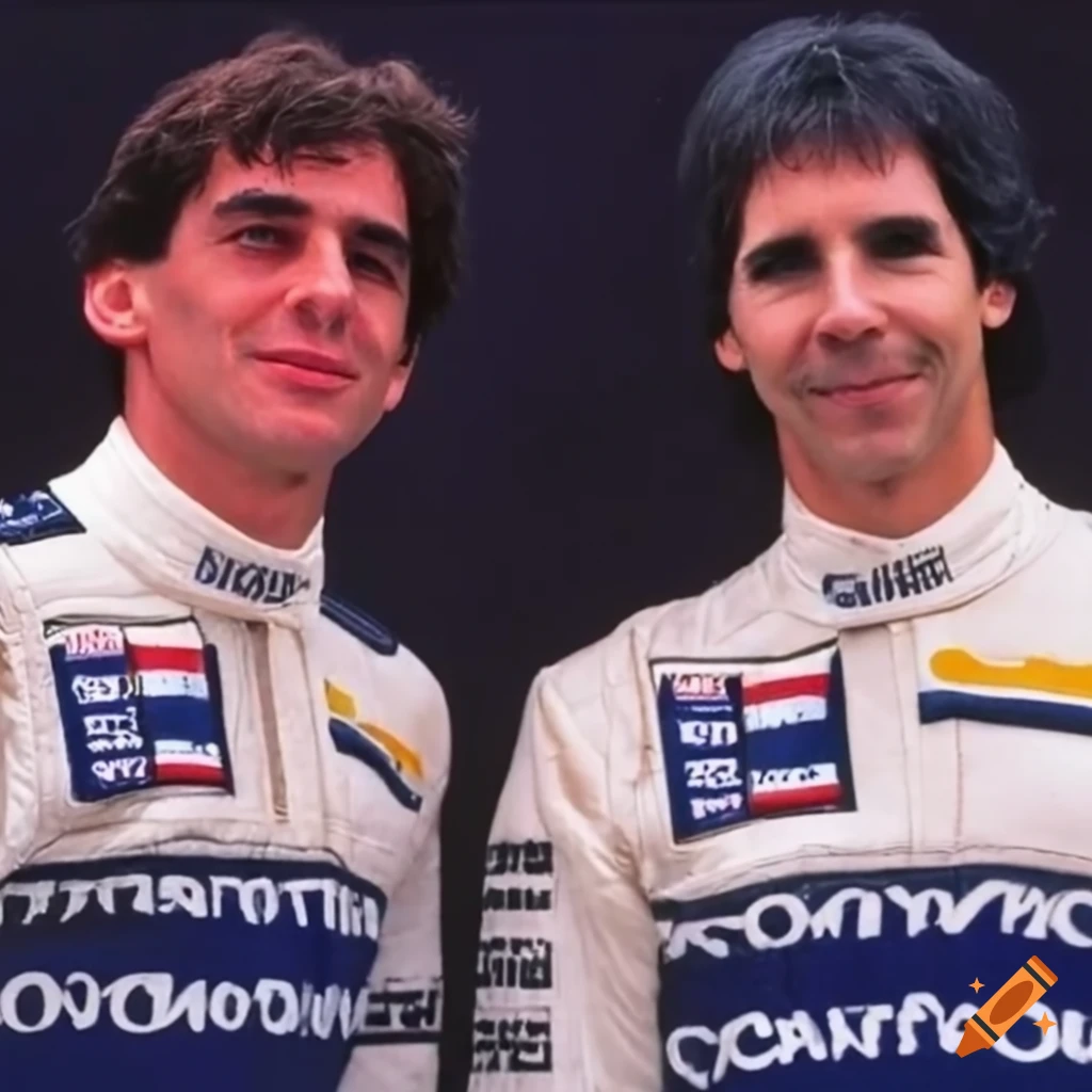 Ayrton senna and damon hill in williams f1 team for 1996 season on Craiyon