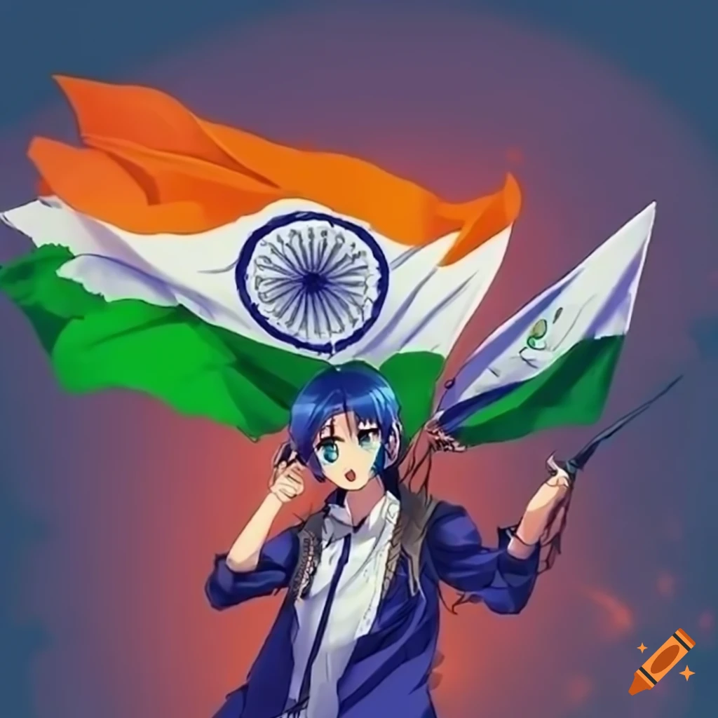 Anime illustration of republic day celebration on Craiyon