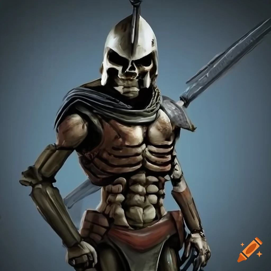 Skeleton spartan soldier on Craiyon
