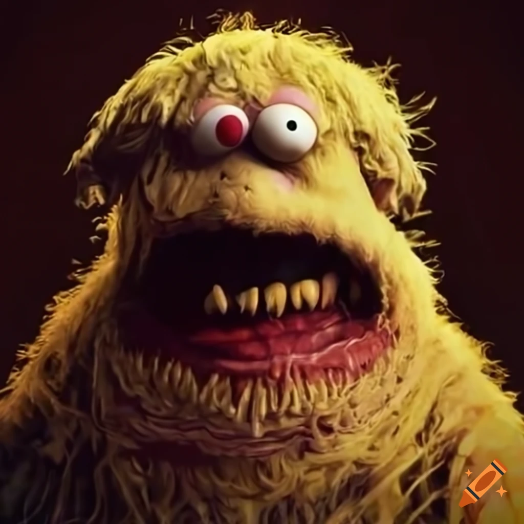 Monstrous and scary muppet on Craiyon