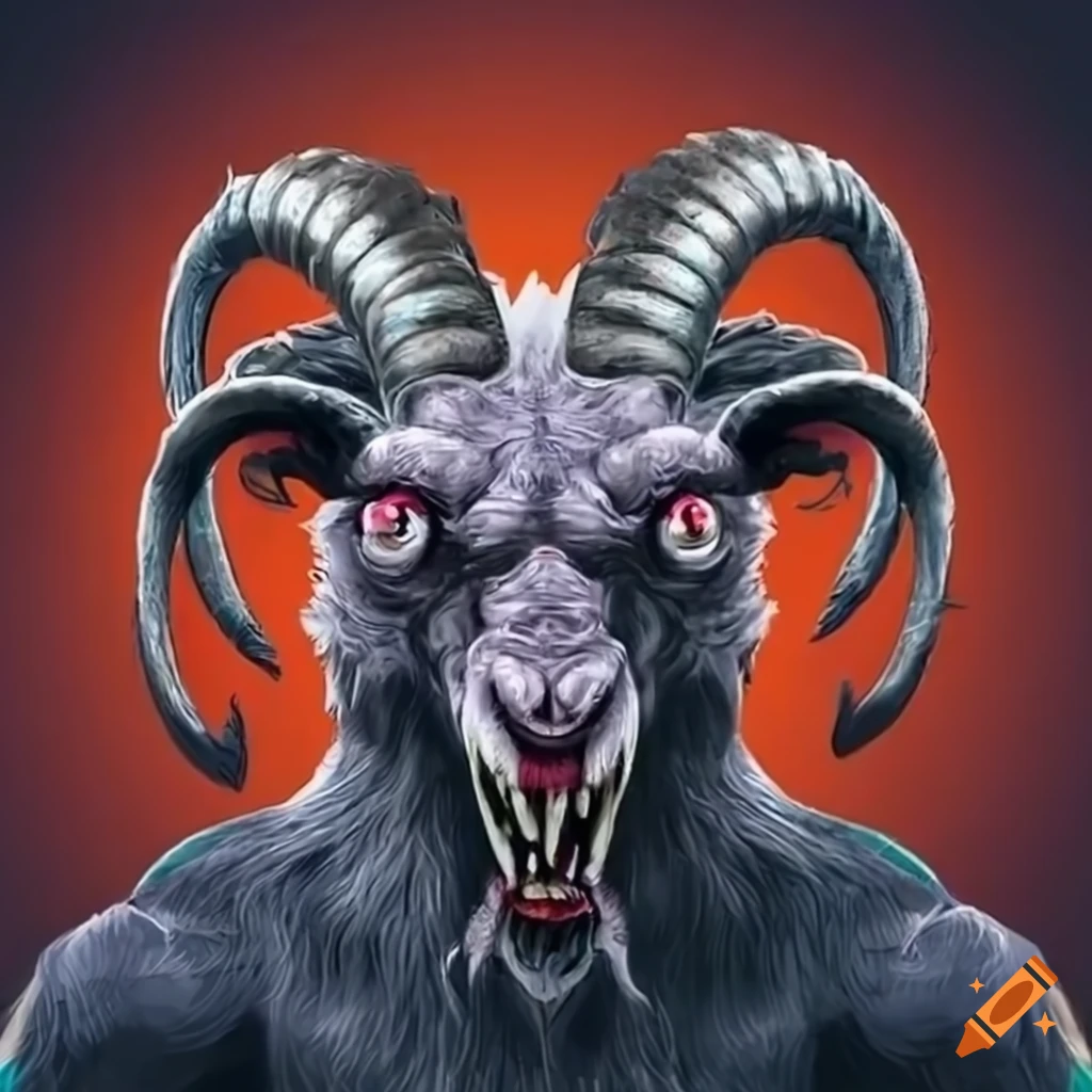 Angry satan goat on Craiyon