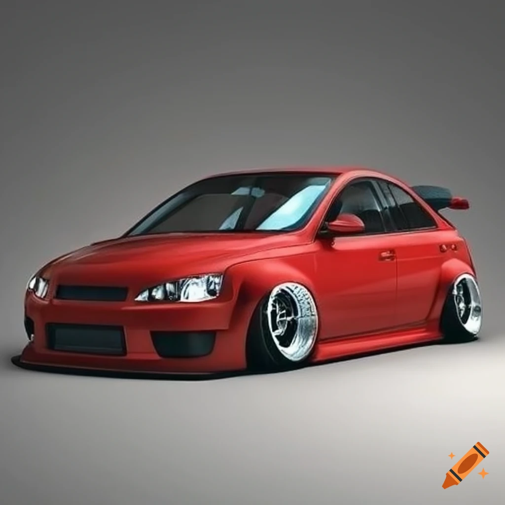 Stanced car on Craiyon