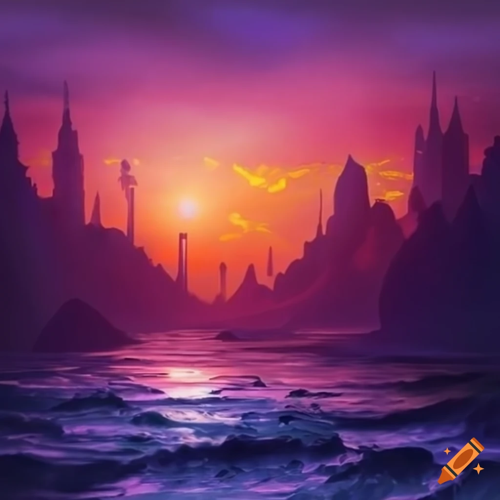 Fantasy sunset on Craiyon