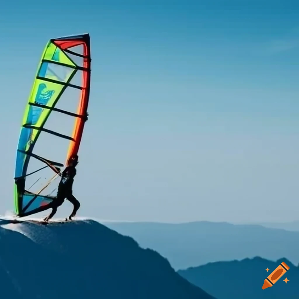 Windsurfing in the mountains on Craiyon