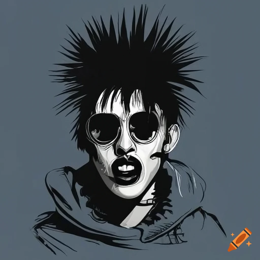 Punk singer in soldier attire on Craiyon