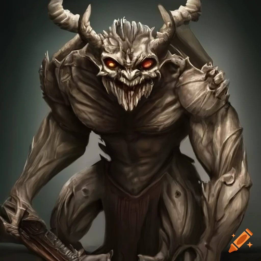 Fantasy gargoyle with wings, horns, and tail carrying an anti-material ...