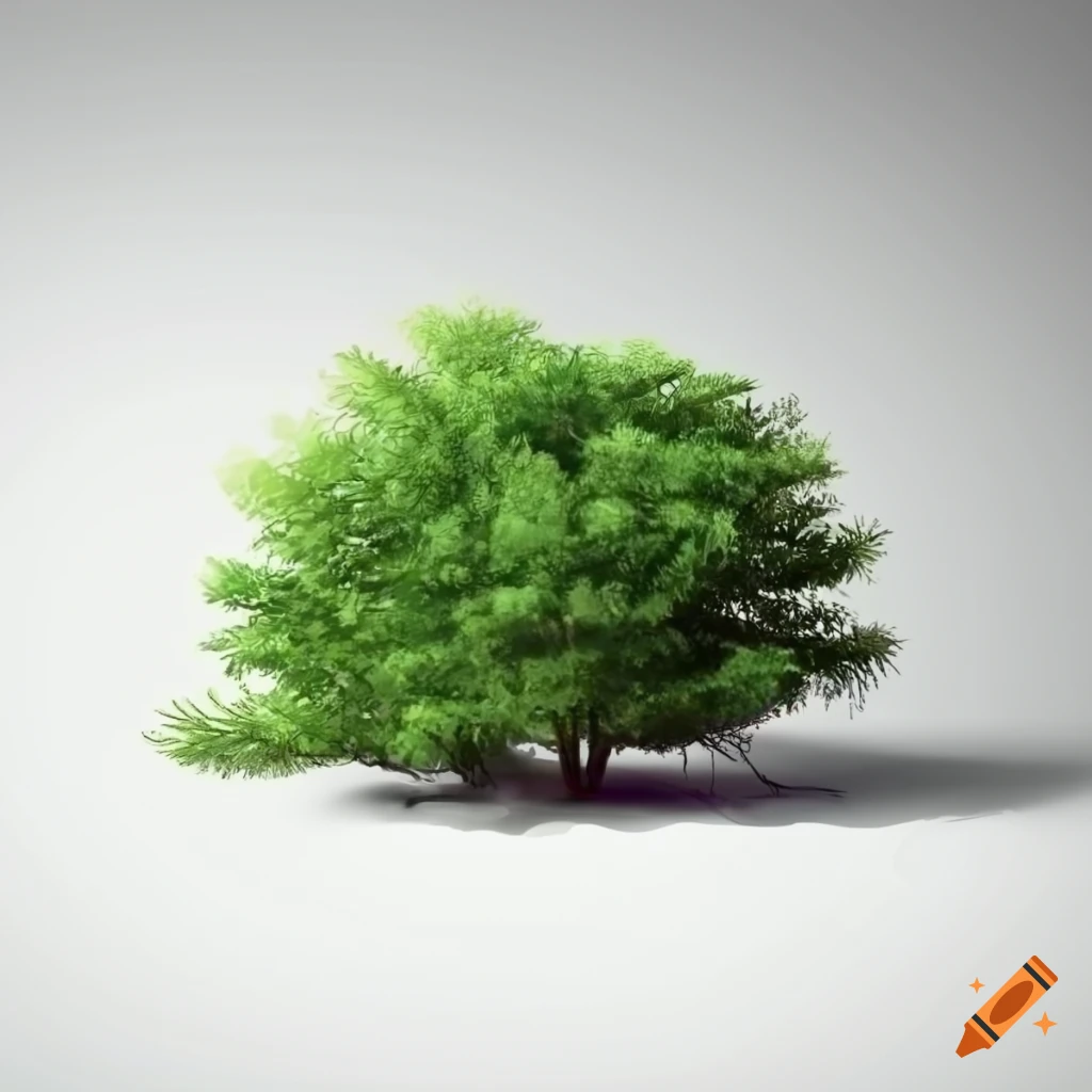 Bush elevation view on a white background on Craiyon