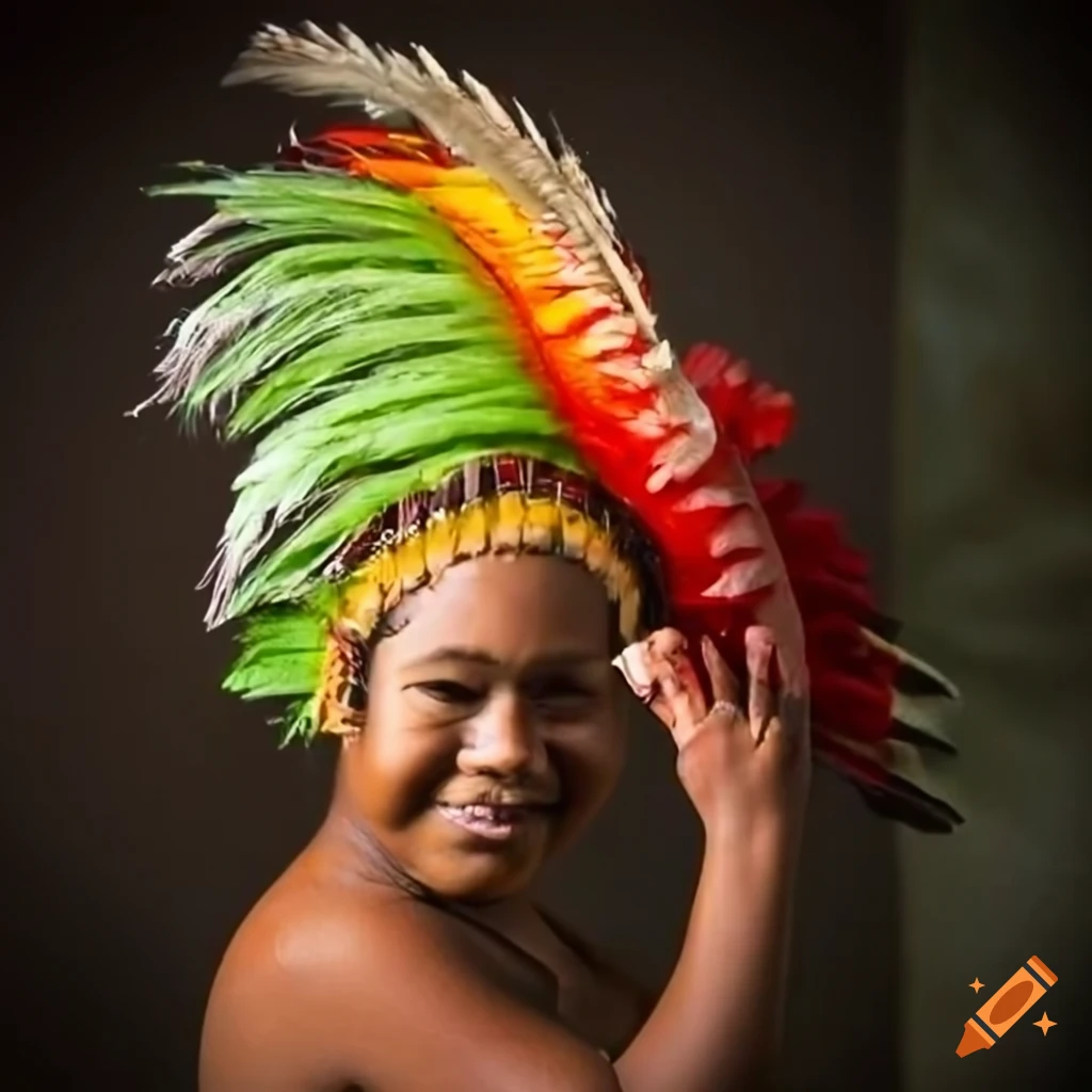 Pacific islands headdress on Craiyon