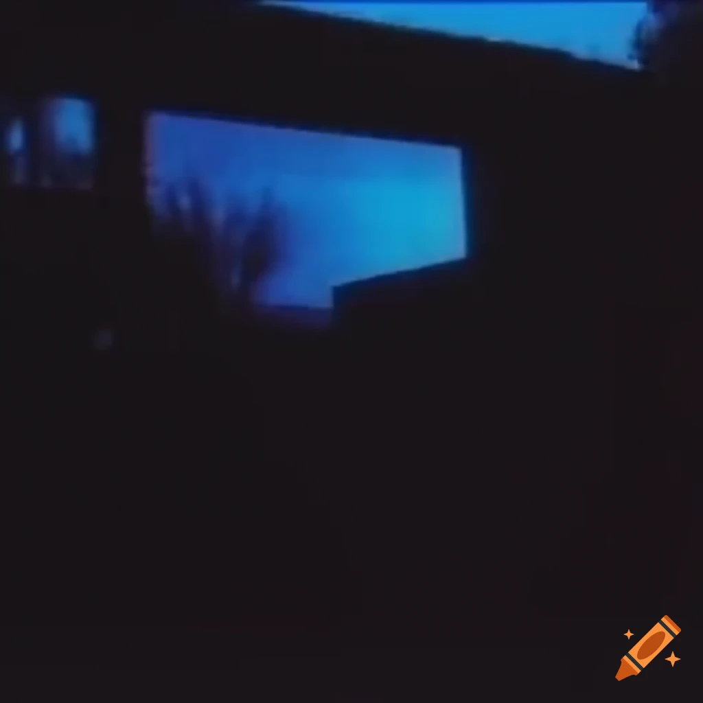 Alien abduction in a deep blue sky with a 90s vhs style on Craiyon