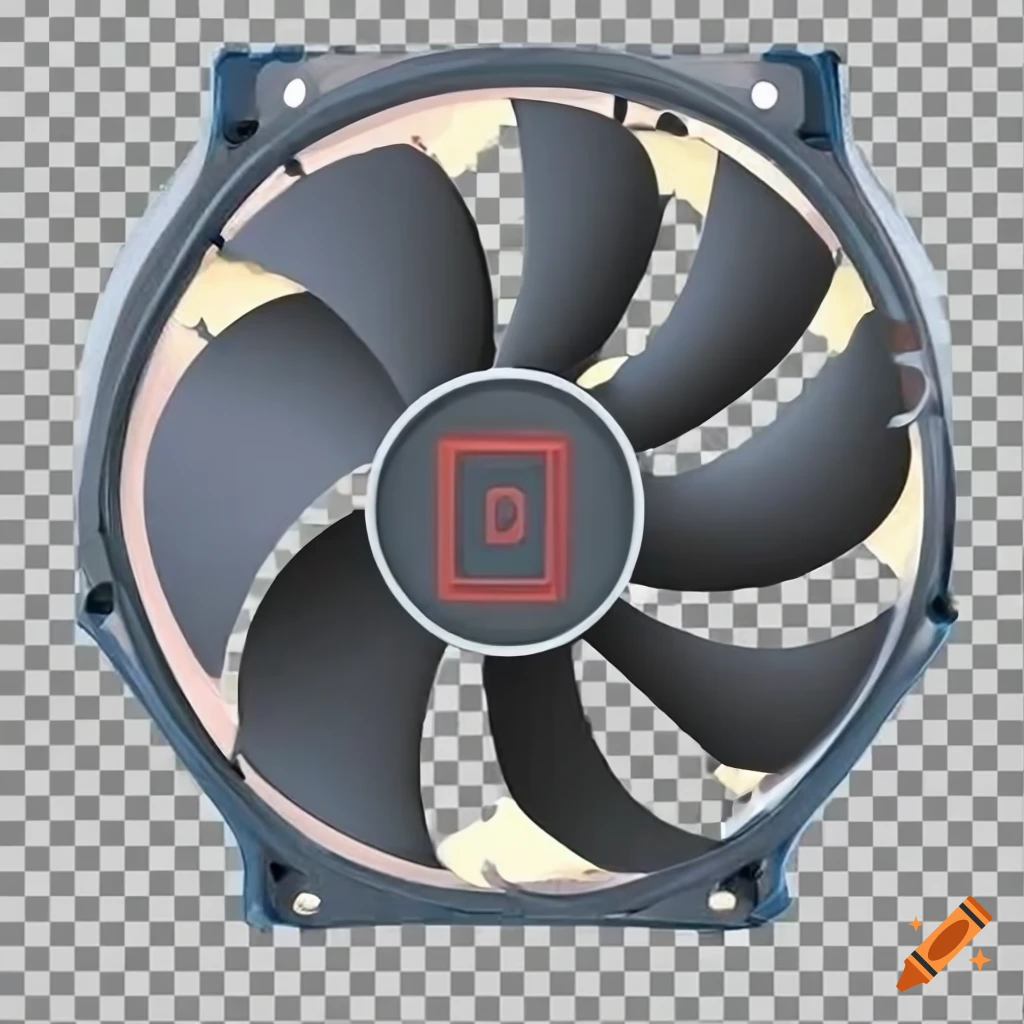 Cpu fan on transparent background on Craiyon