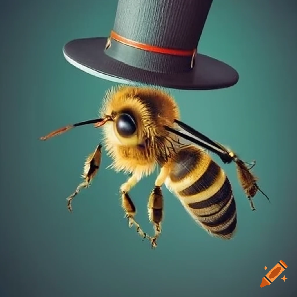Bees wearing top hats on Craiyon