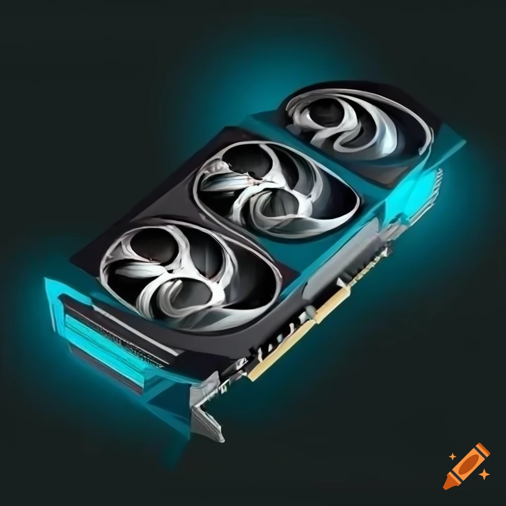 Graphics cards on transparent background on Craiyon