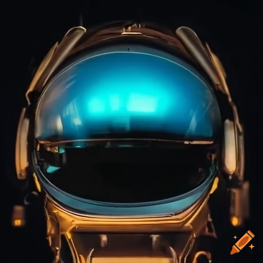 First person view inside a sci-fi helmet visor on Craiyon