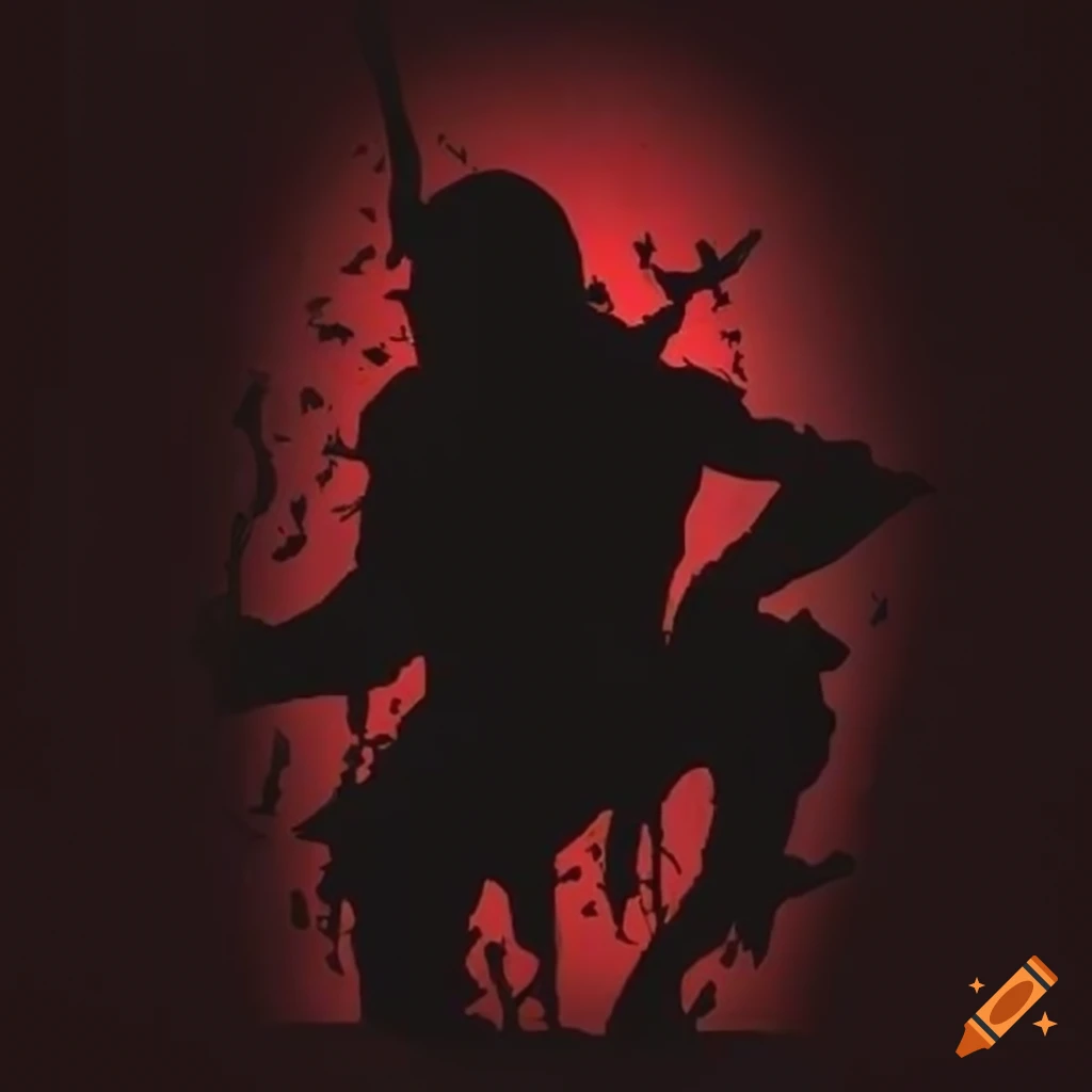 Silhouette styled book cover with a male warrior breaking chains on Craiyon