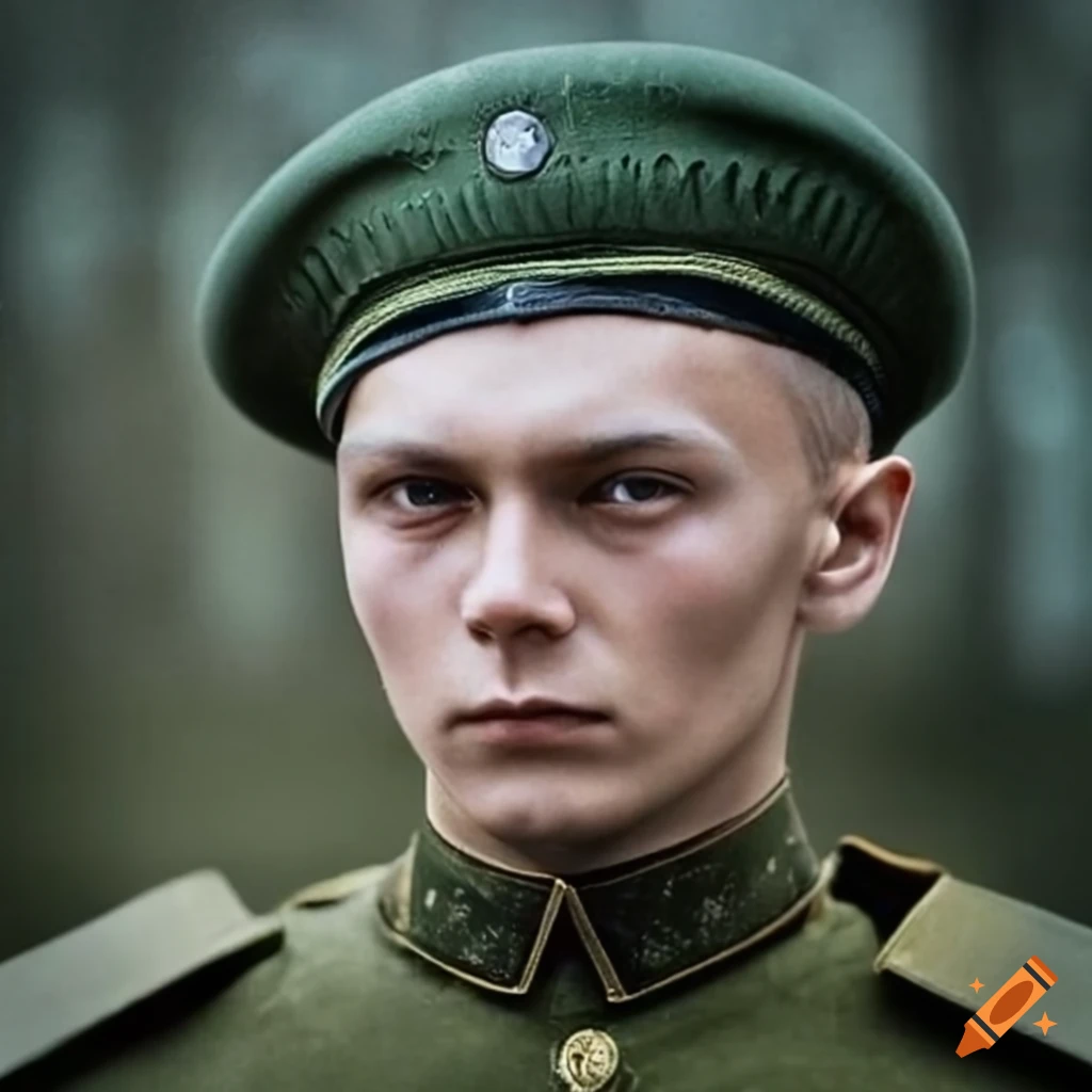 Face of a russian soldier in uniform on Craiyon