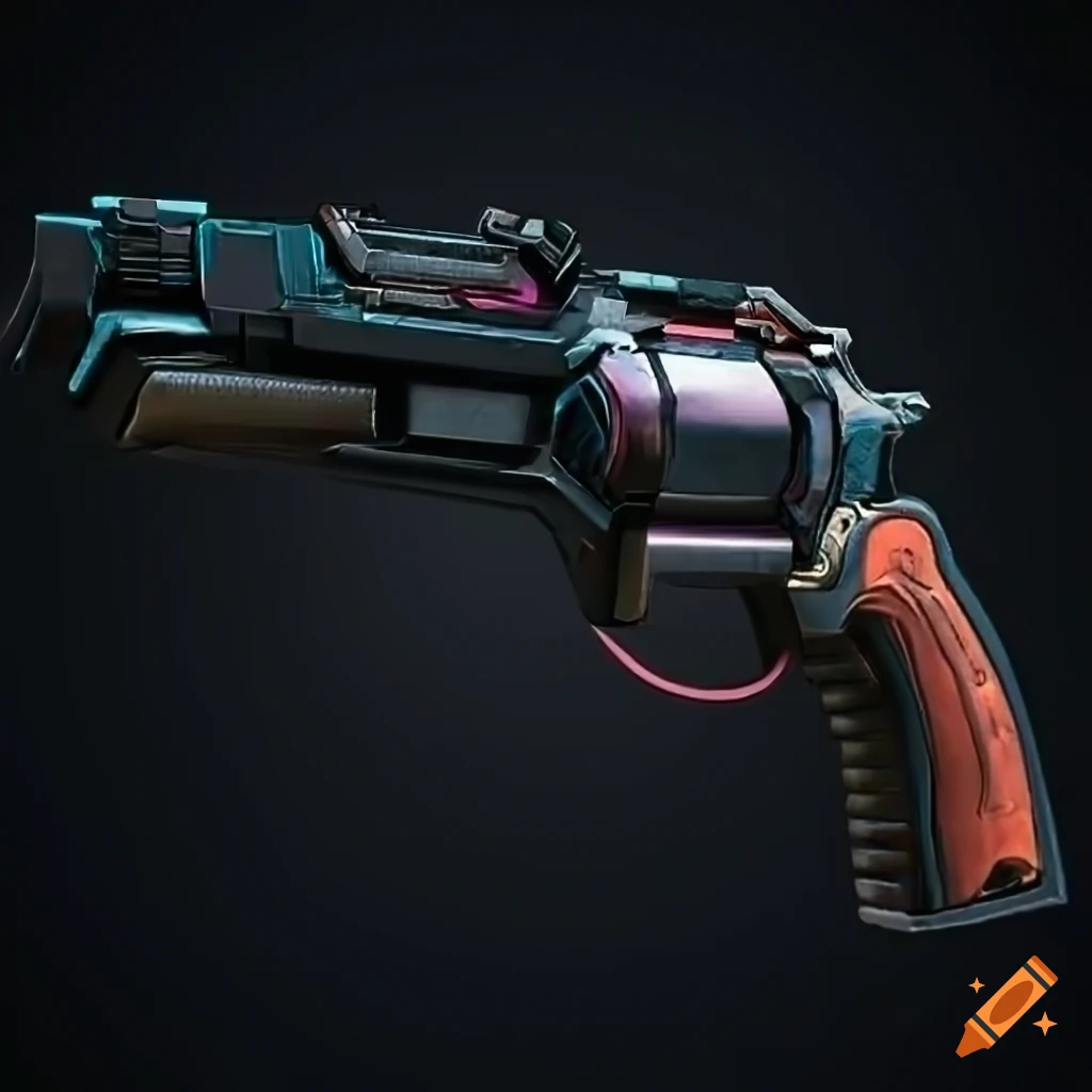 Sci-fi cyberpunk revolver on Craiyon