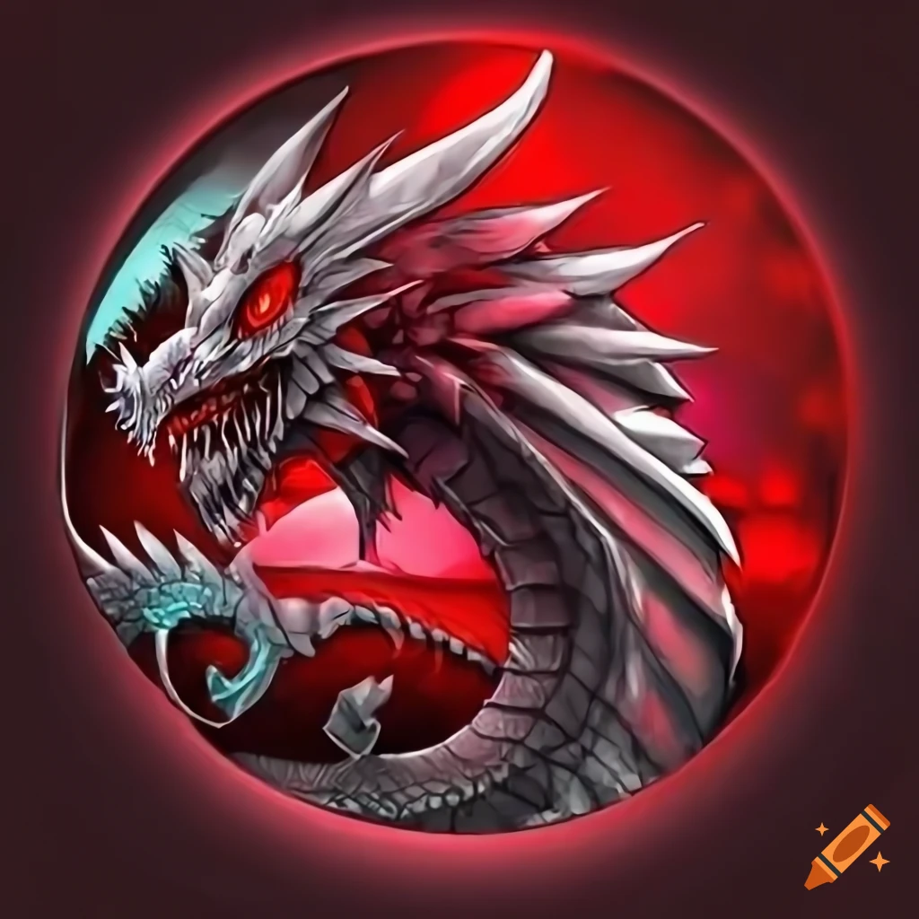 Gaming red and silver dragon profile picture (pfp) on Craiyon