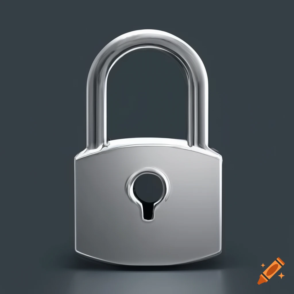 Silver padlock game icon with 3d studio lighting on white background on ...