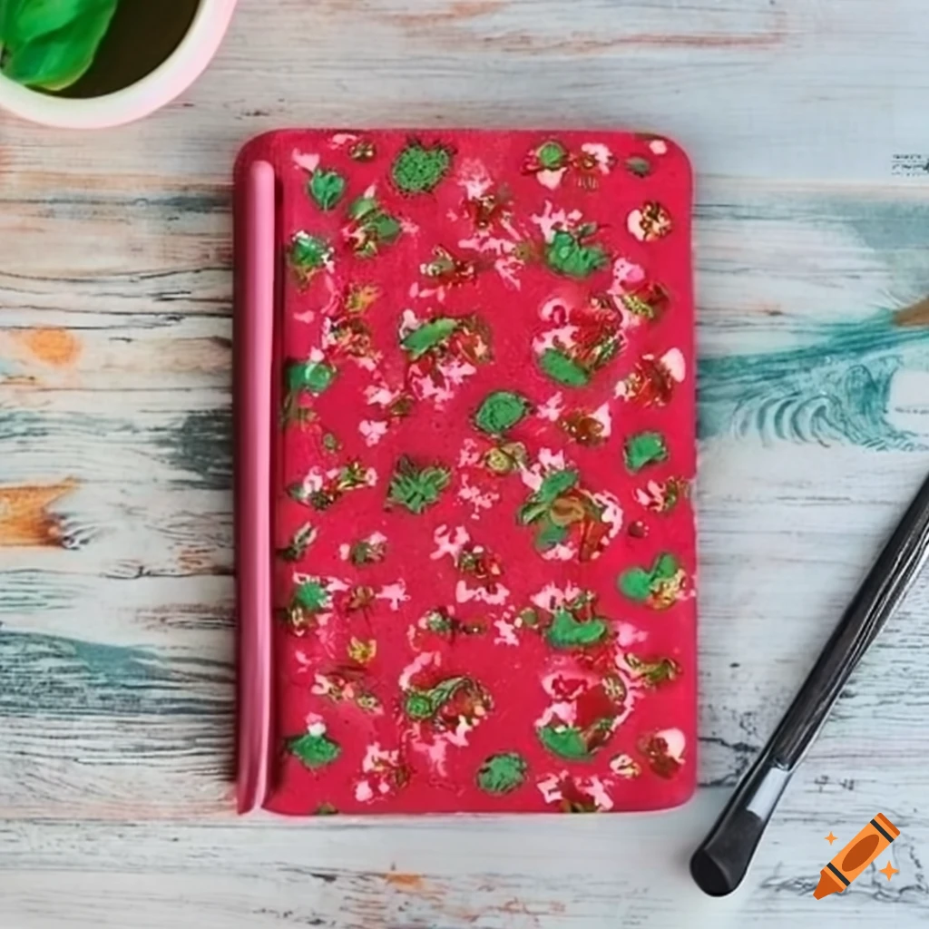 Strawberry notebook cover on Craiyon