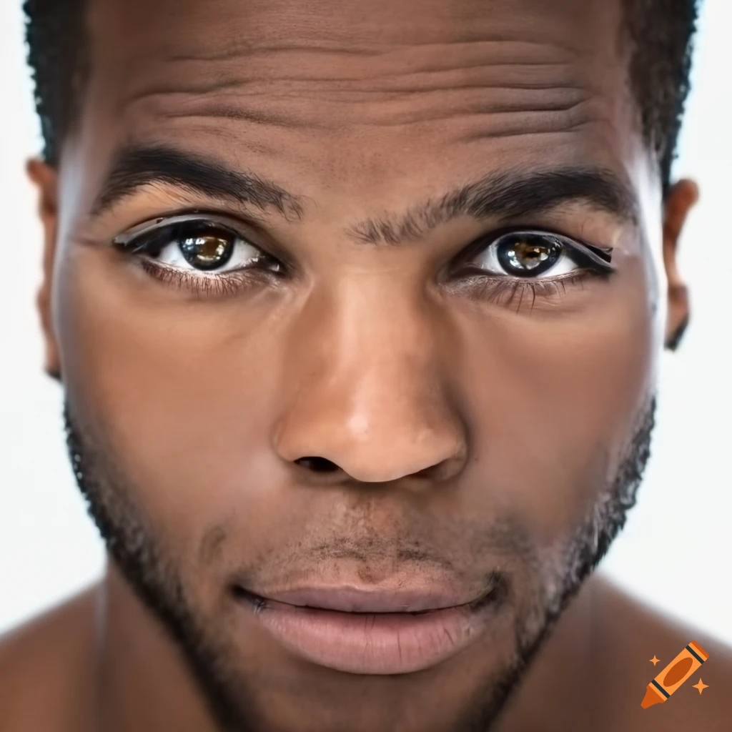 Close-up of a man's facial texture on a white background in hd on Craiyon