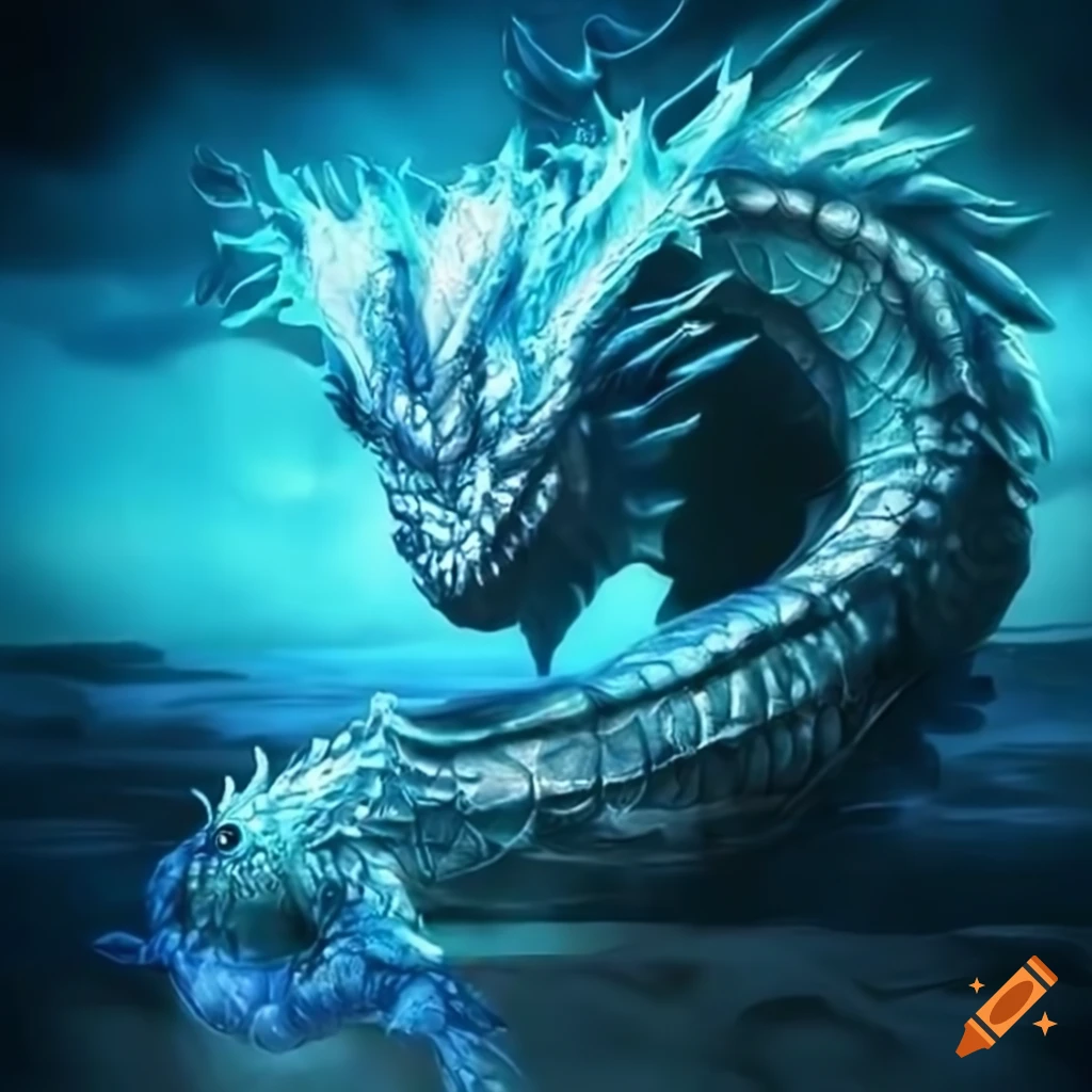 Detailed water elemental dragon on Craiyon