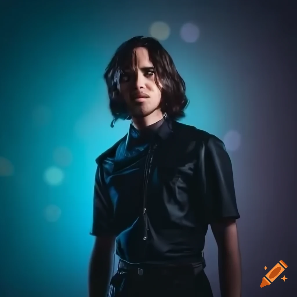 Indie band posing in front of a bokeh background on Craiyon