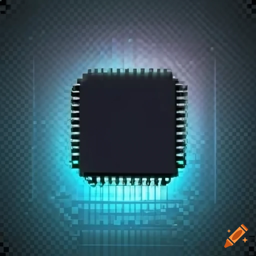 Black cpu on a transparent background on Craiyon
