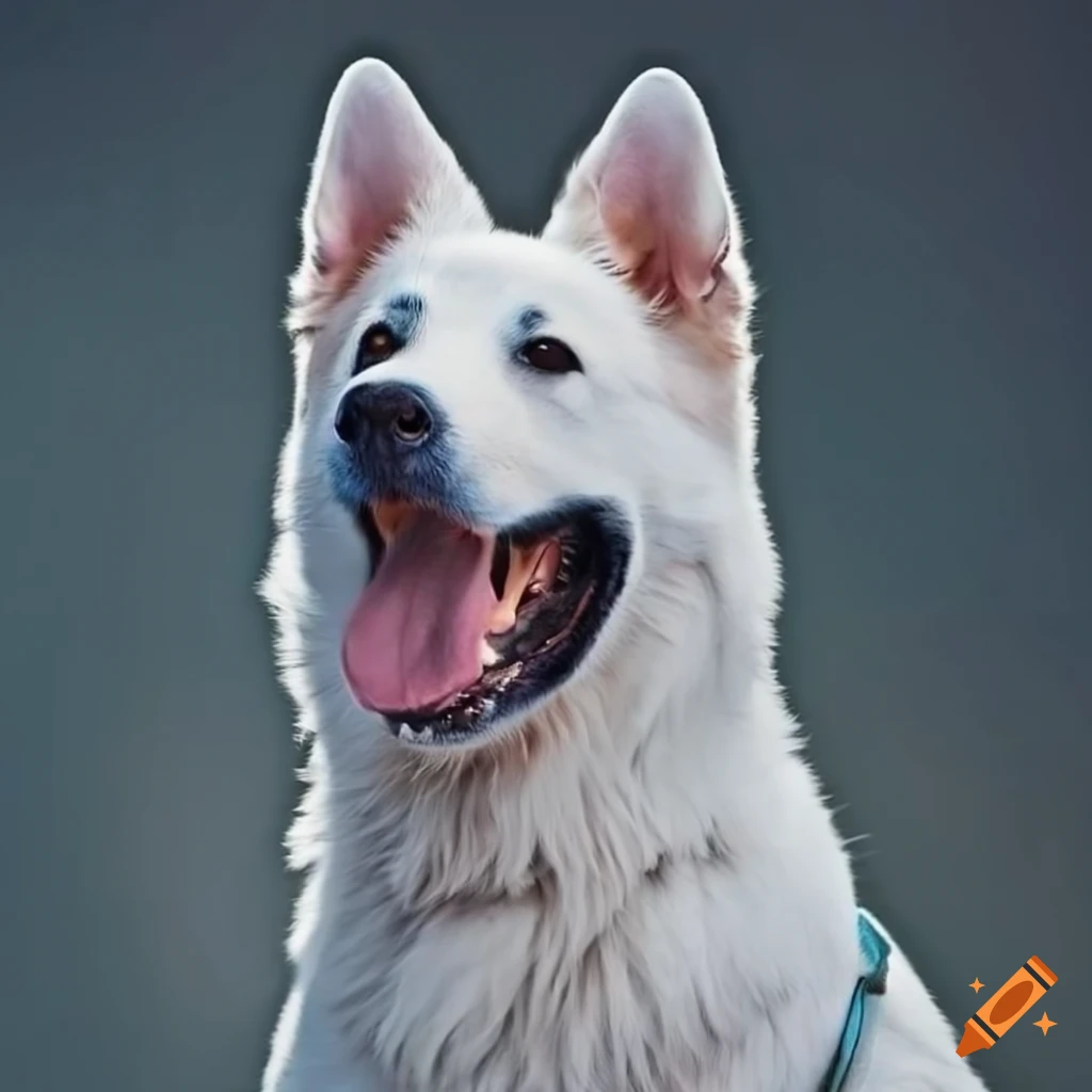 White canadian shepherd dog on Craiyon