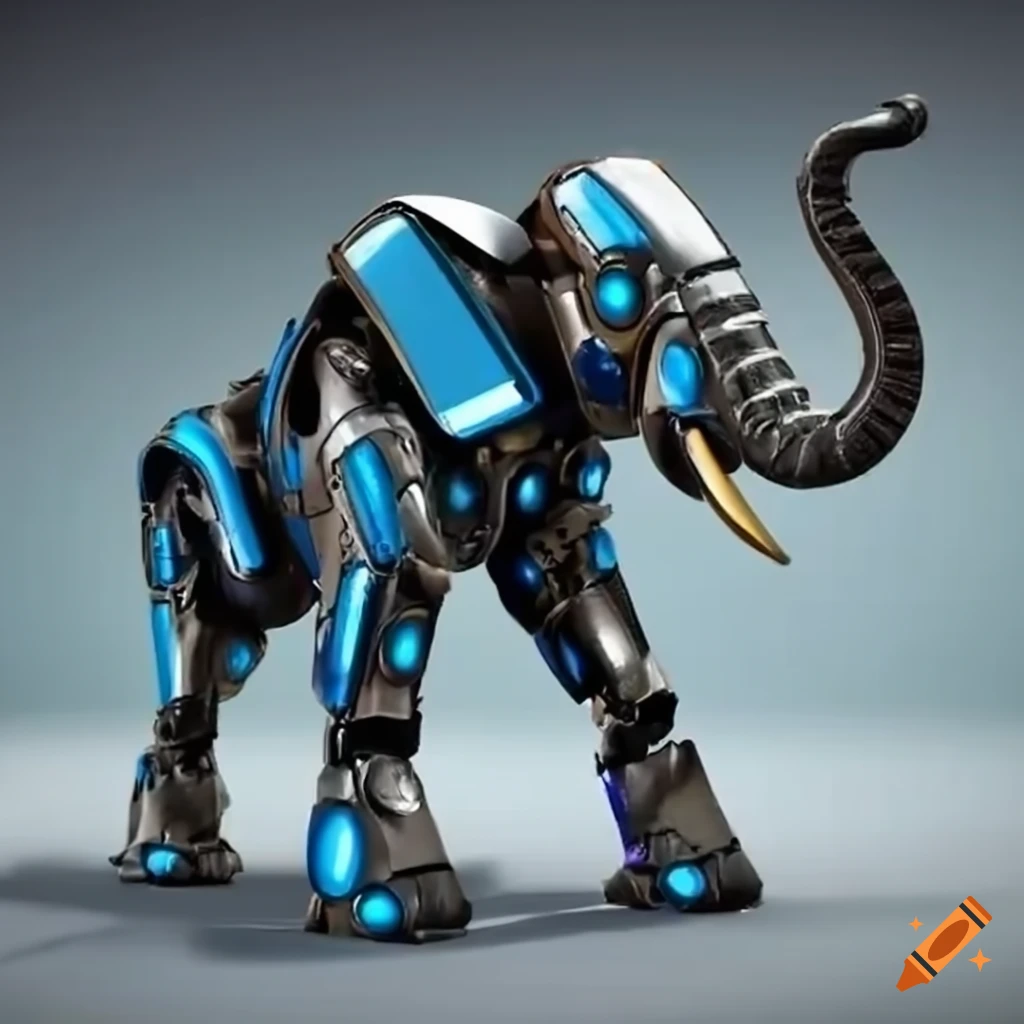 Elephant robot on Craiyon