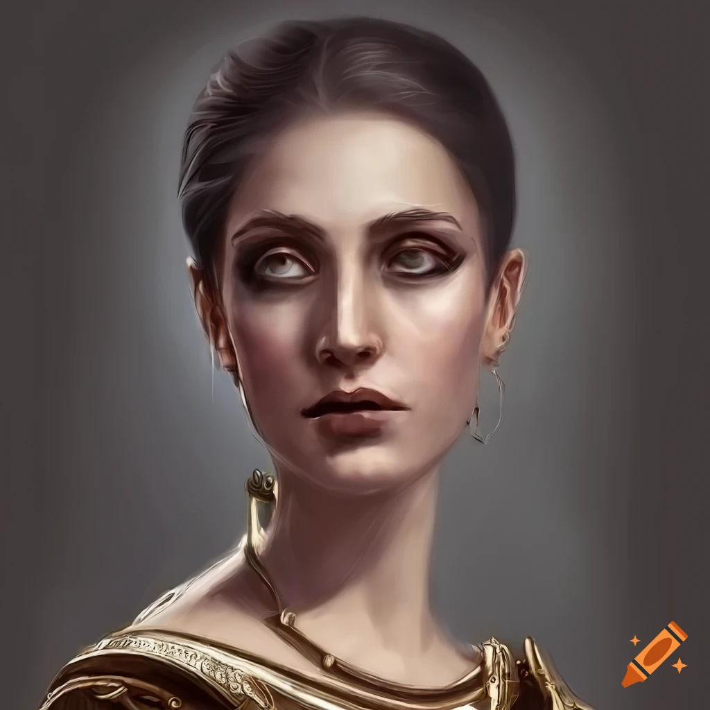 Hyperrealistic portrait of an ancient Roman noble woman from Pillars of ...
