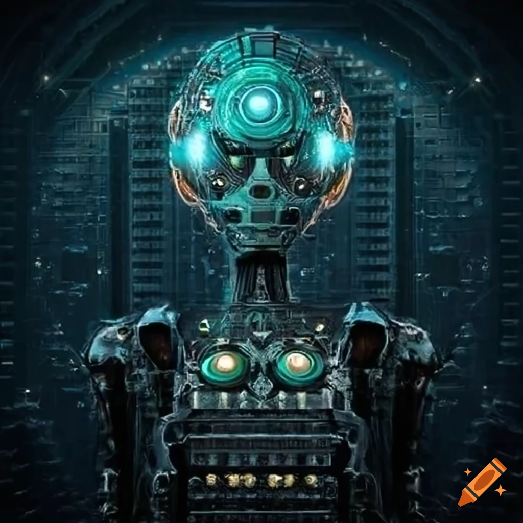 Surrealist spaceship and alien machines with unknown technology ...