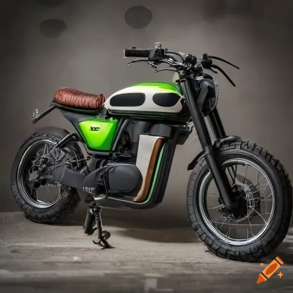 Custom electric kawasaki w175 scrambler motorcycle with cyberpunk style ...
