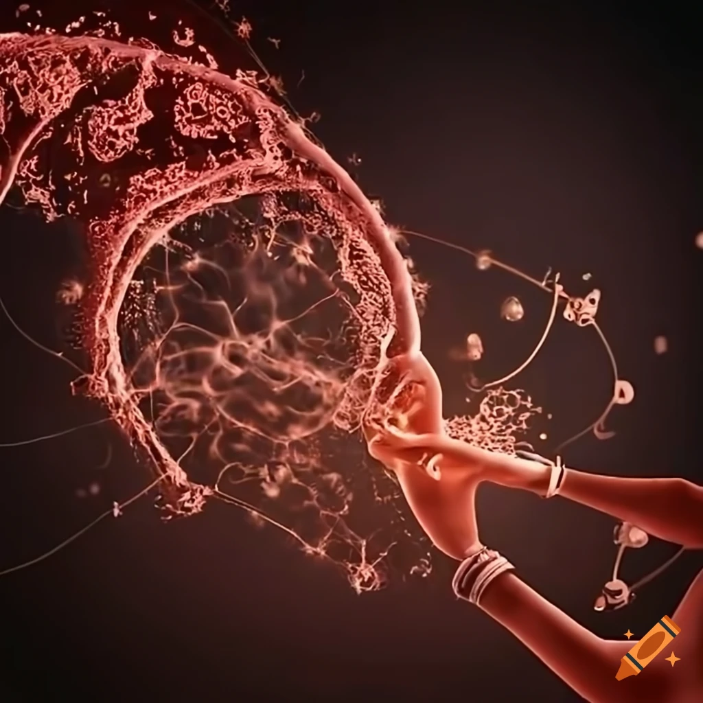 Illustration of brain connections and social cognition with connected ...