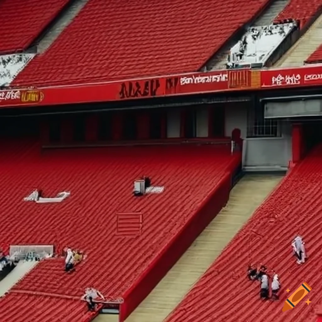 Old trafford stadium after renovations on Craiyon