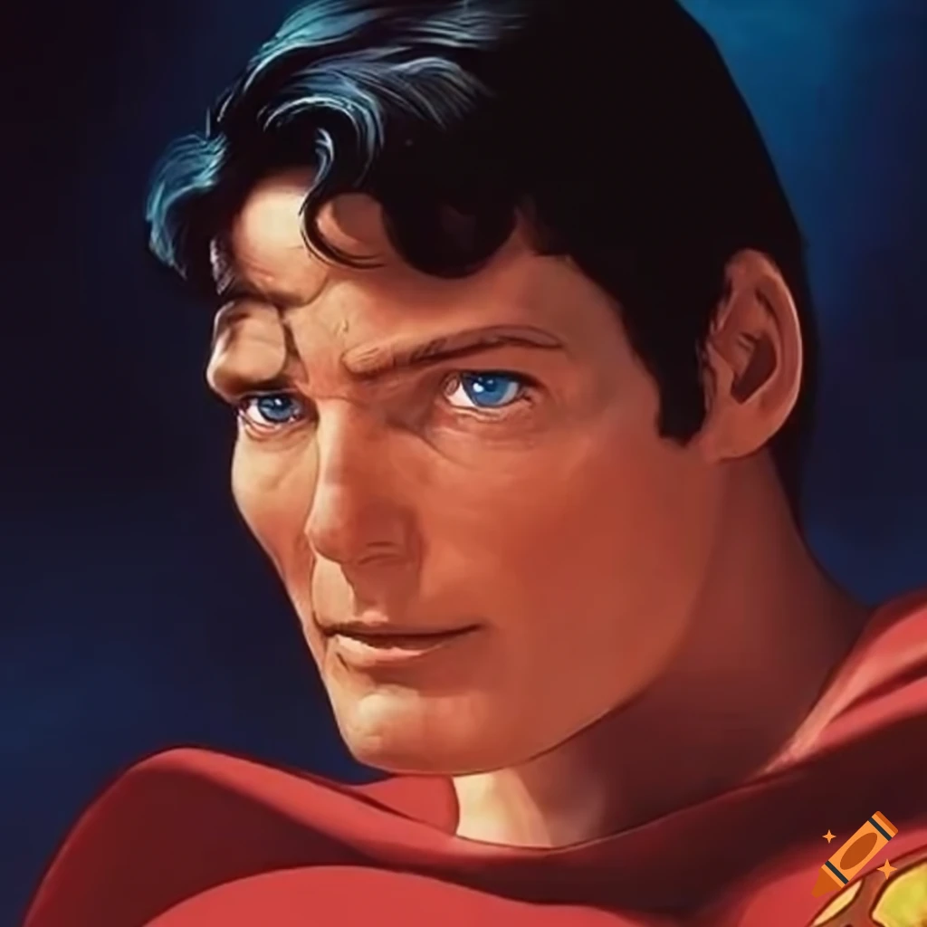 Christopher reeve portraying superman on Craiyon