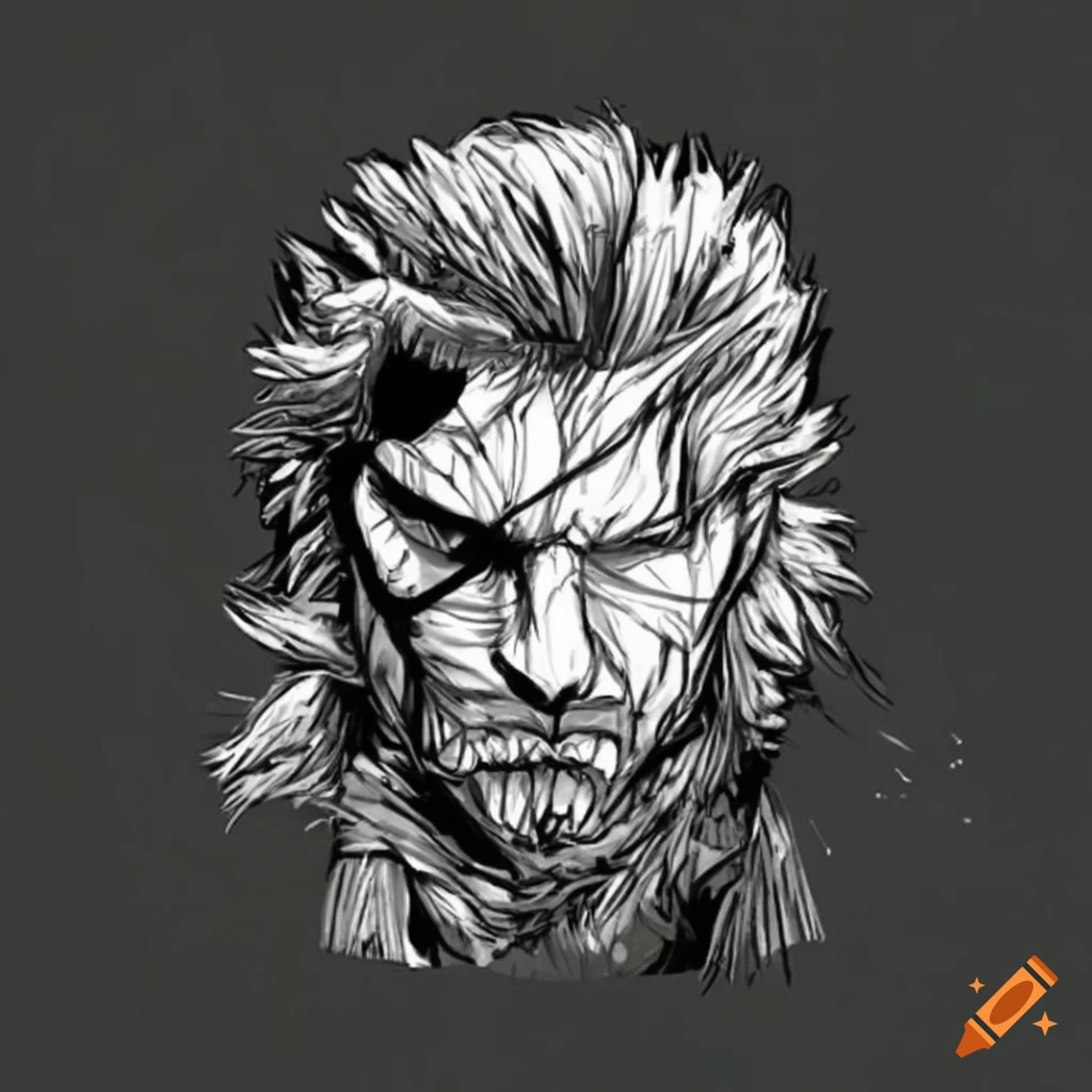 Venom Snake in the style of Metal Gear Solid artbook concept art by ...