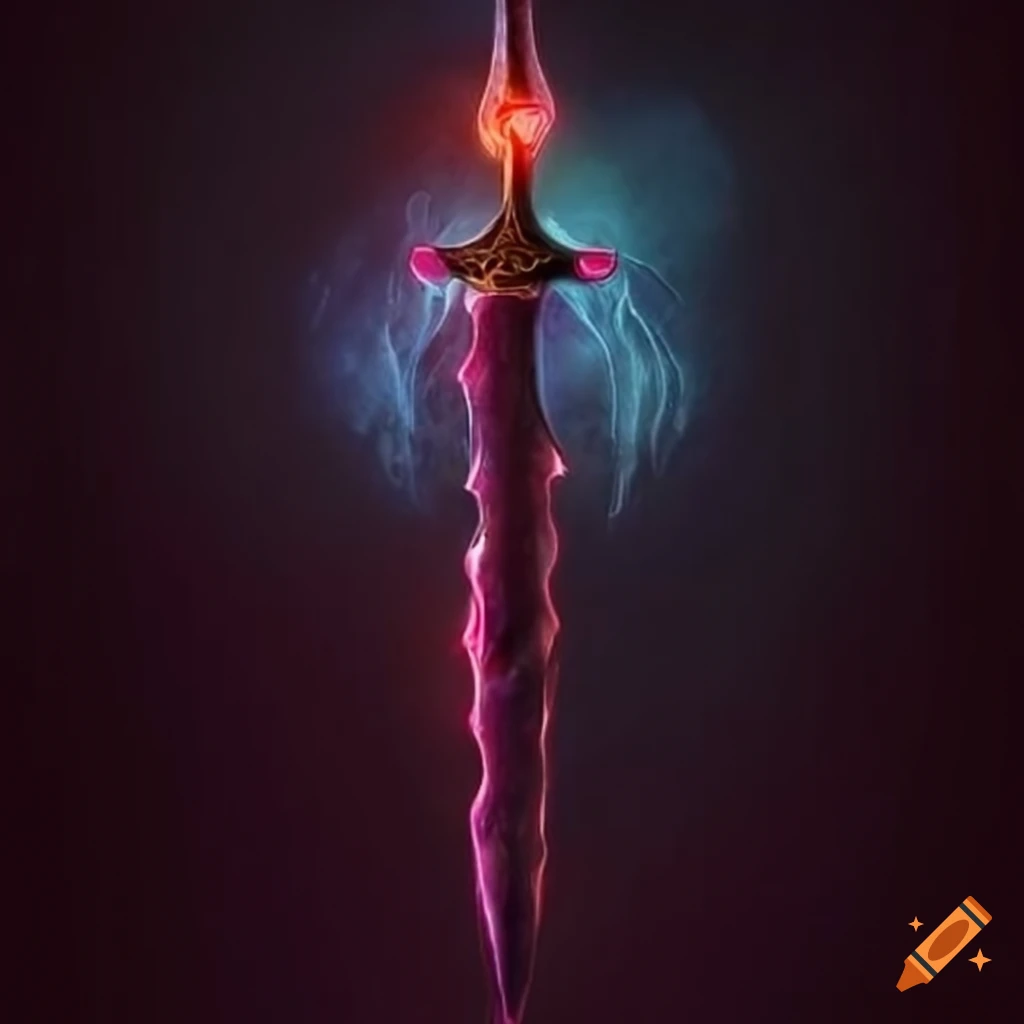 Enchanted sword with inscribed runes on Craiyon