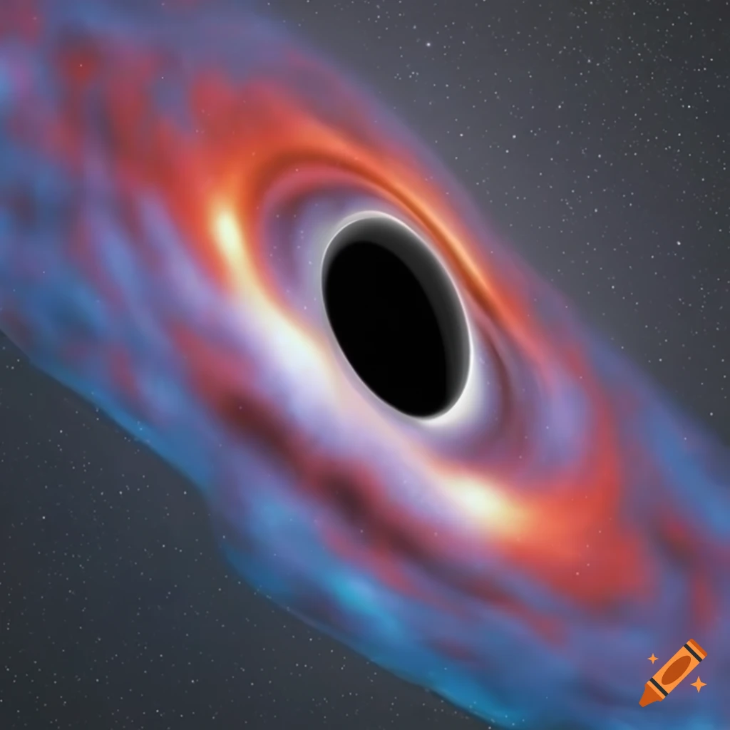 Cosmic black hole exploration in the depths of the cosmos on Craiyon