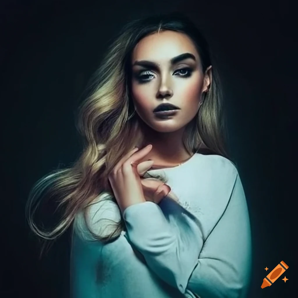 Instagram model posing with an electric component on Craiyon