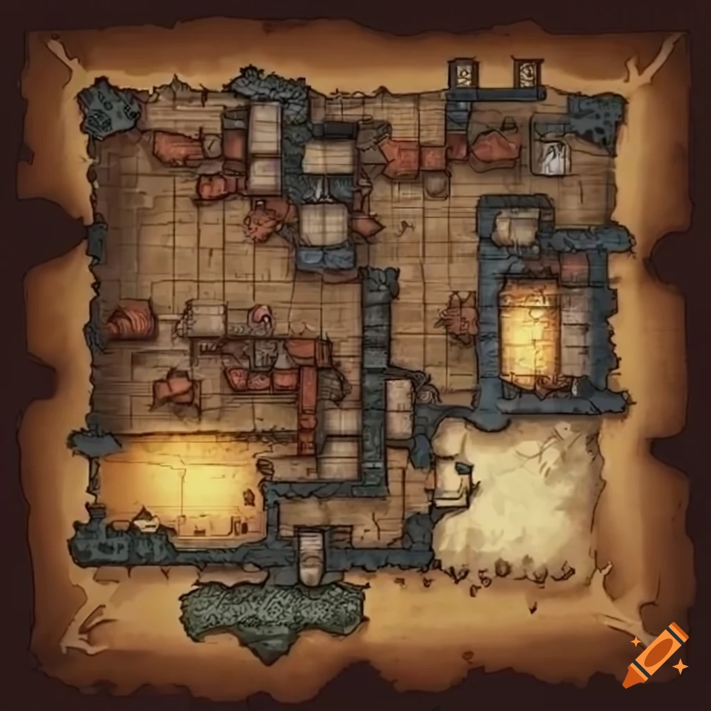 D&d top down rpg map of a shop on Craiyon