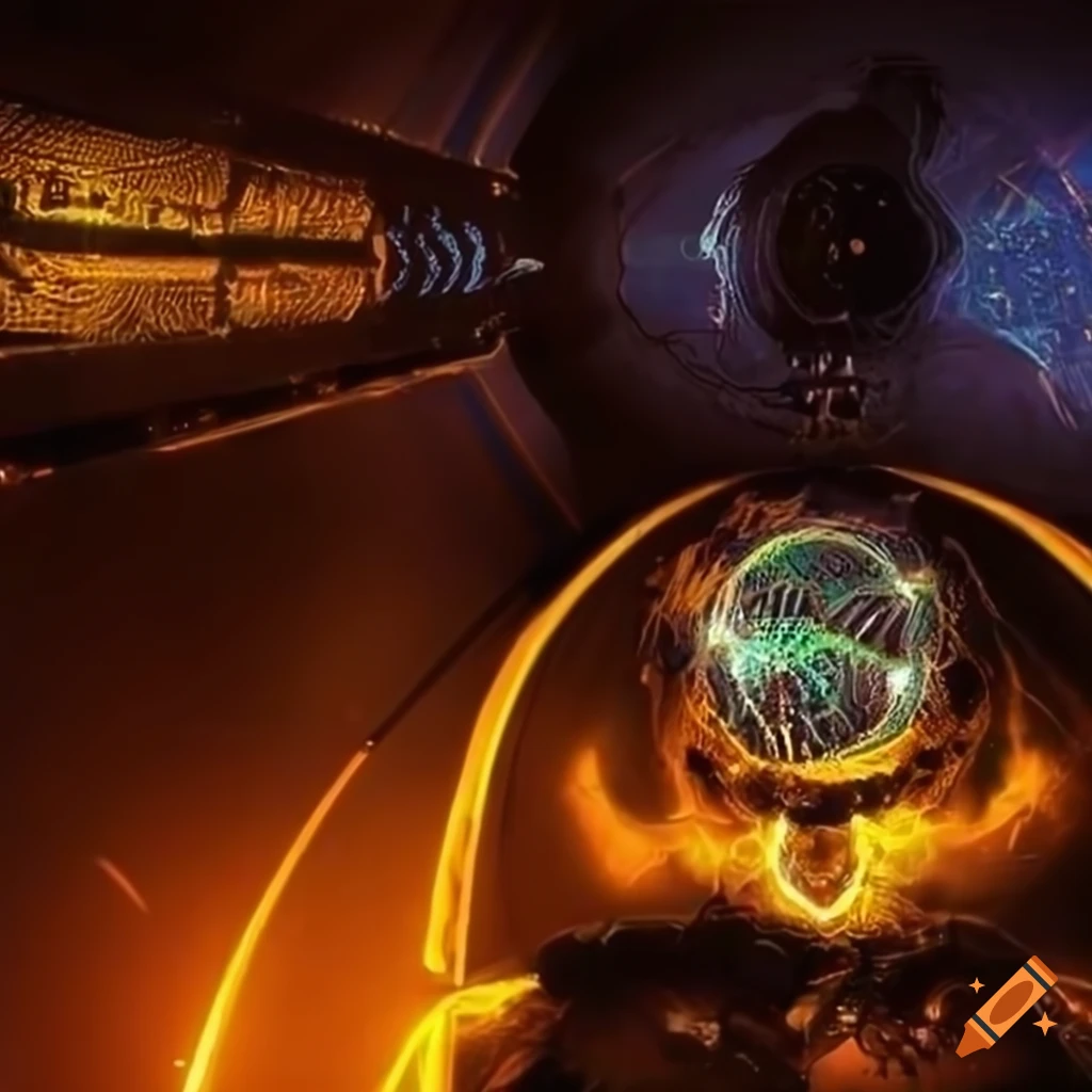 Surrealist alien machines and spaceship with unknown technology ...