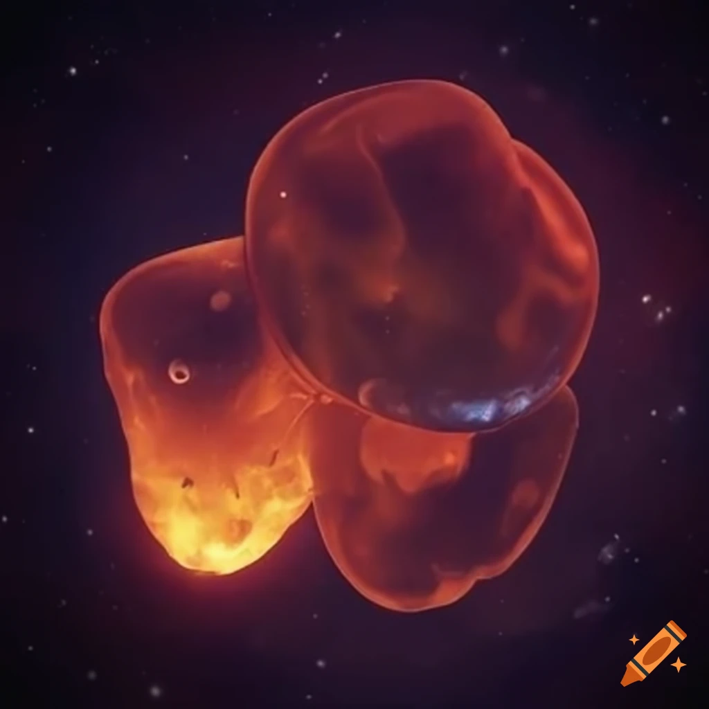 Colorful jelly blobs floating in space on Craiyon