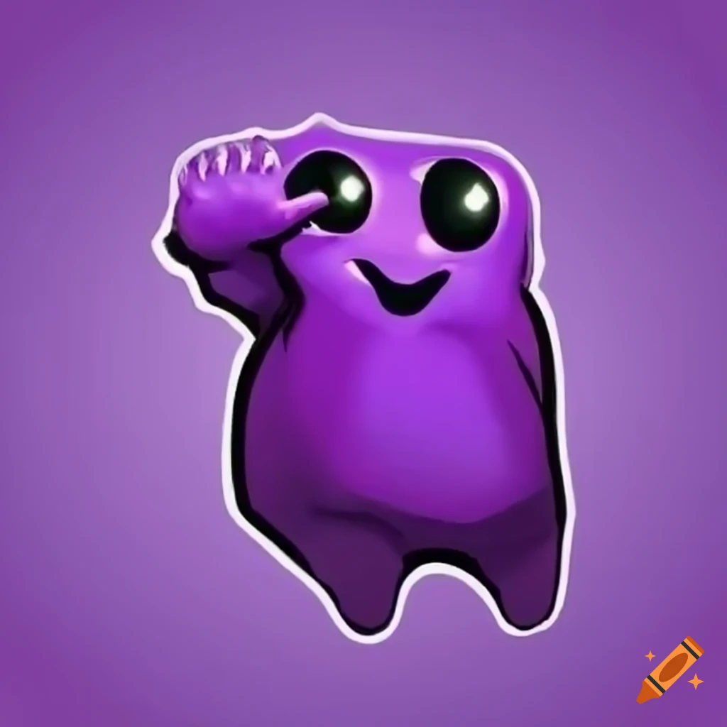 Purple waving emote on Craiyon
