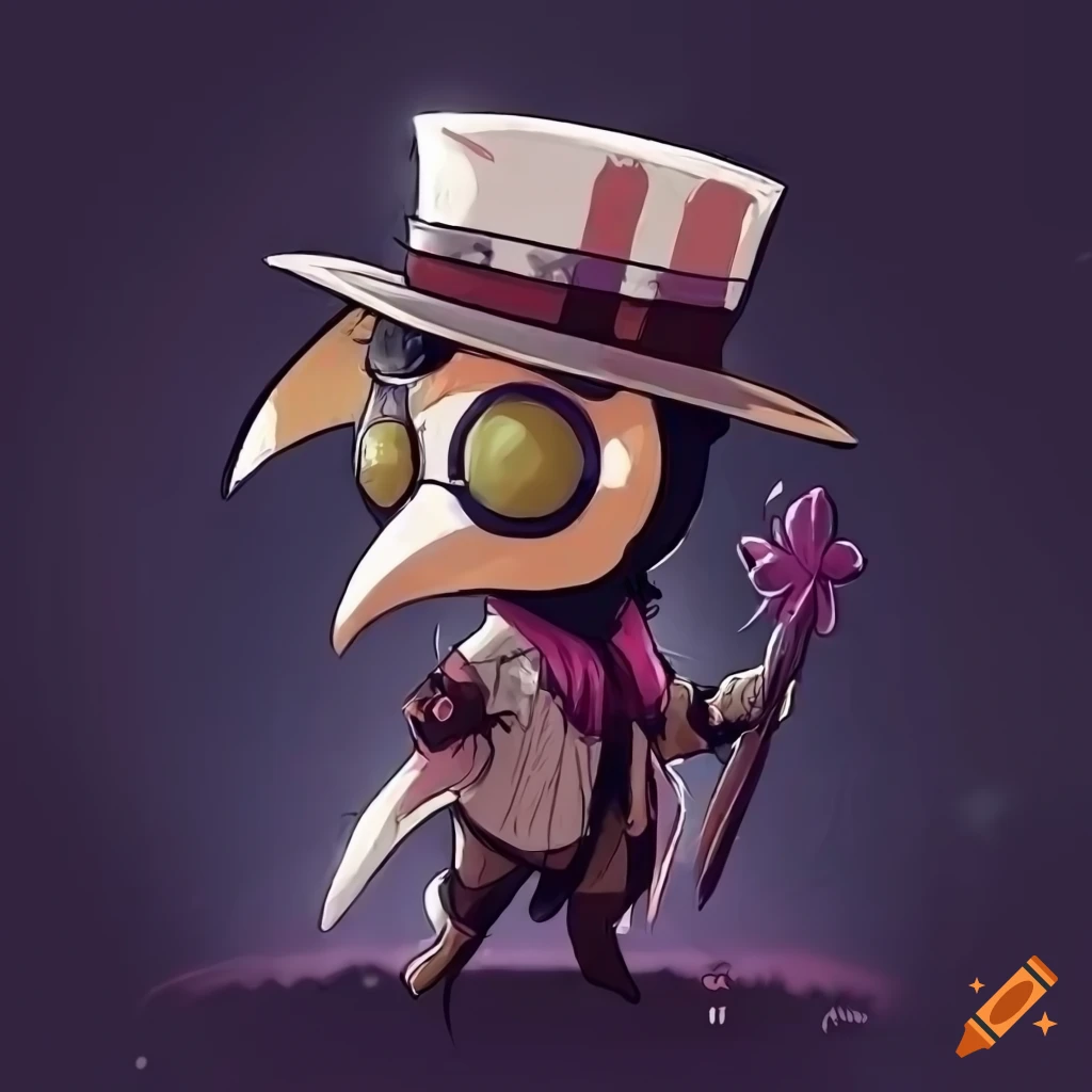 Chibi plague doctor character on Craiyon